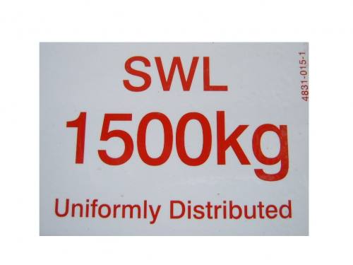 1500kg SWL Plate 4831-015-1 at Parts 4 Tail Lifts